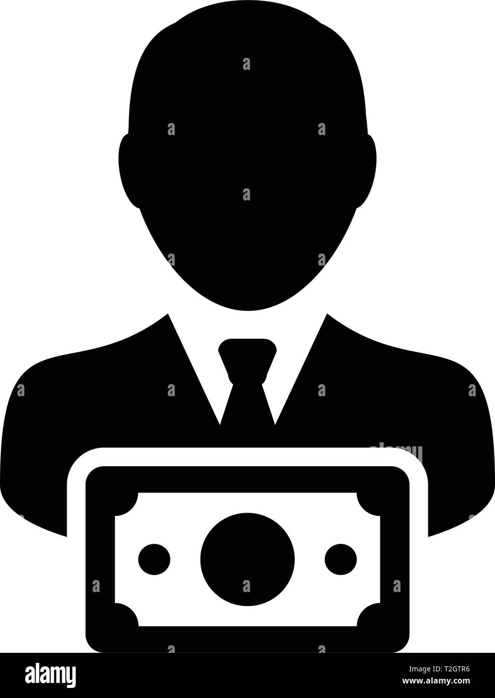 Currency icon vector male user person profile avatar with money symbol ...