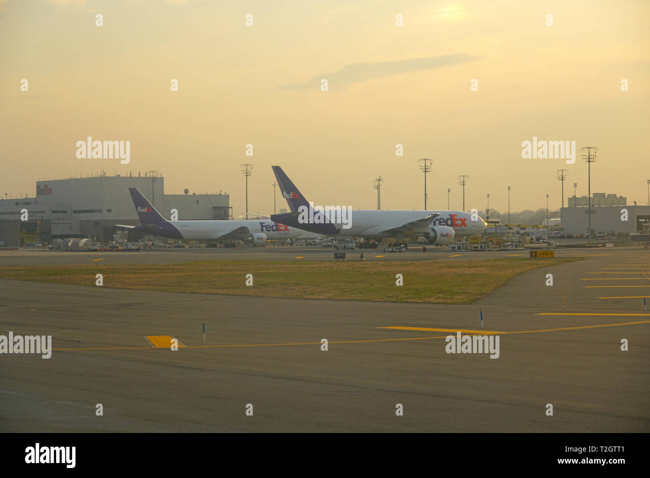 NEWARK, NJ -30 MAR 2019- Airplanes from delivery company Federal ...