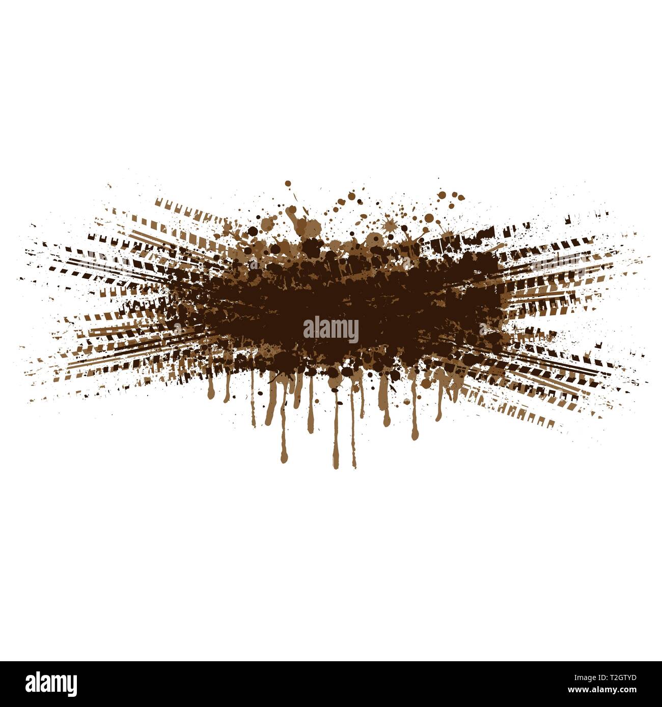 Grunge ink splash tire tracks isolated on white background Stock Vector ...