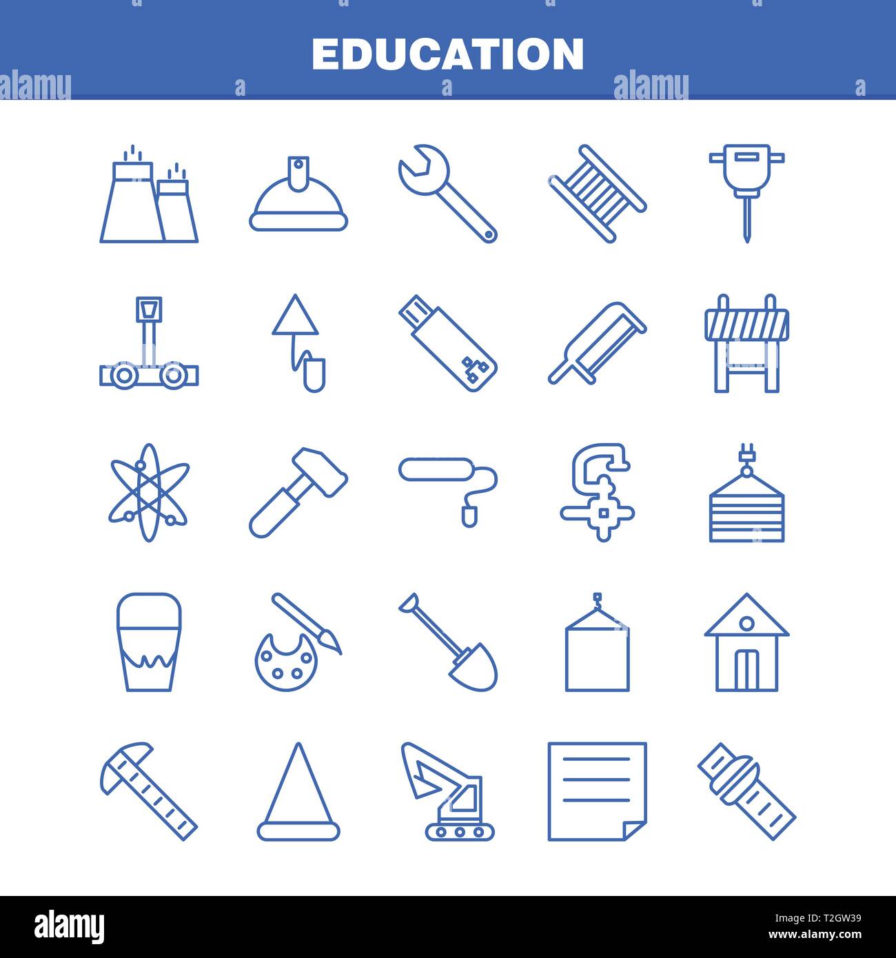 Education Line Icons Set For Infographics, Mobile UX/UI Kit And Print ...