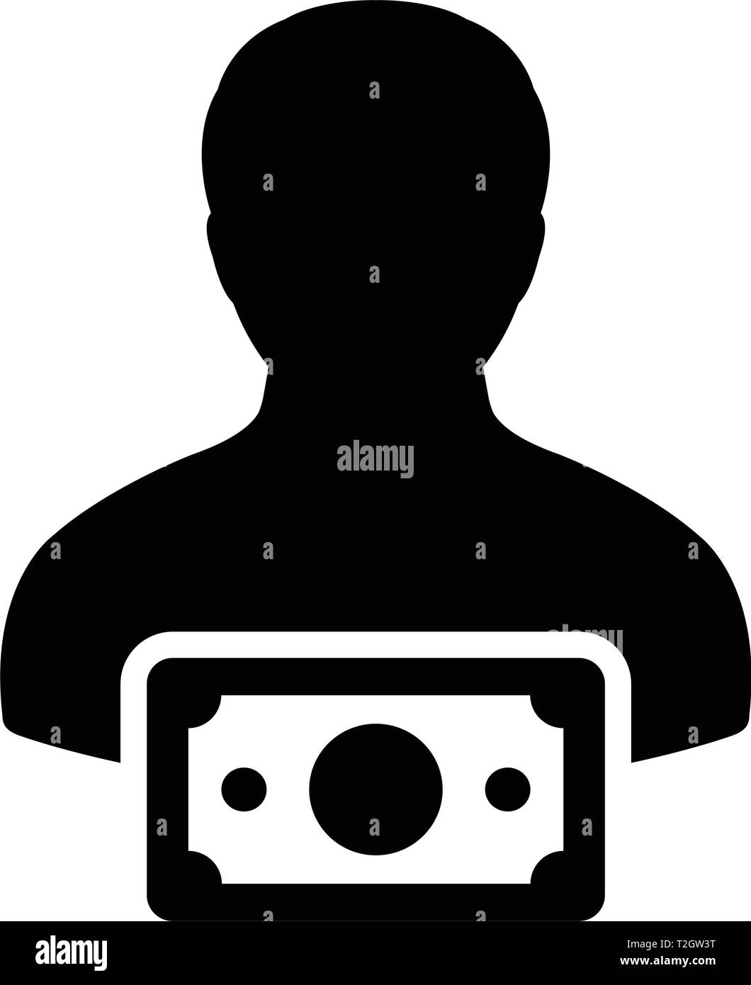 Sponsor icon vector male user person profile avatar with money symbol ...