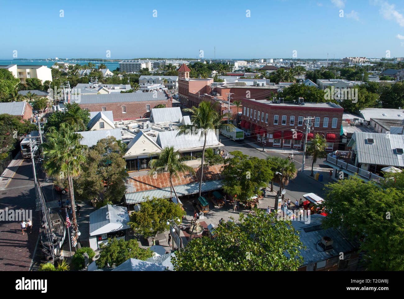 The aerial view of Key West downtown, the southernmost town in the ...