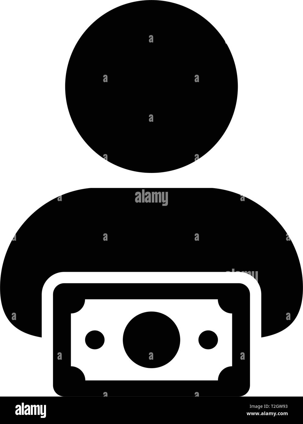 Profit icon vector male user person profile avatar with money symbol in ...