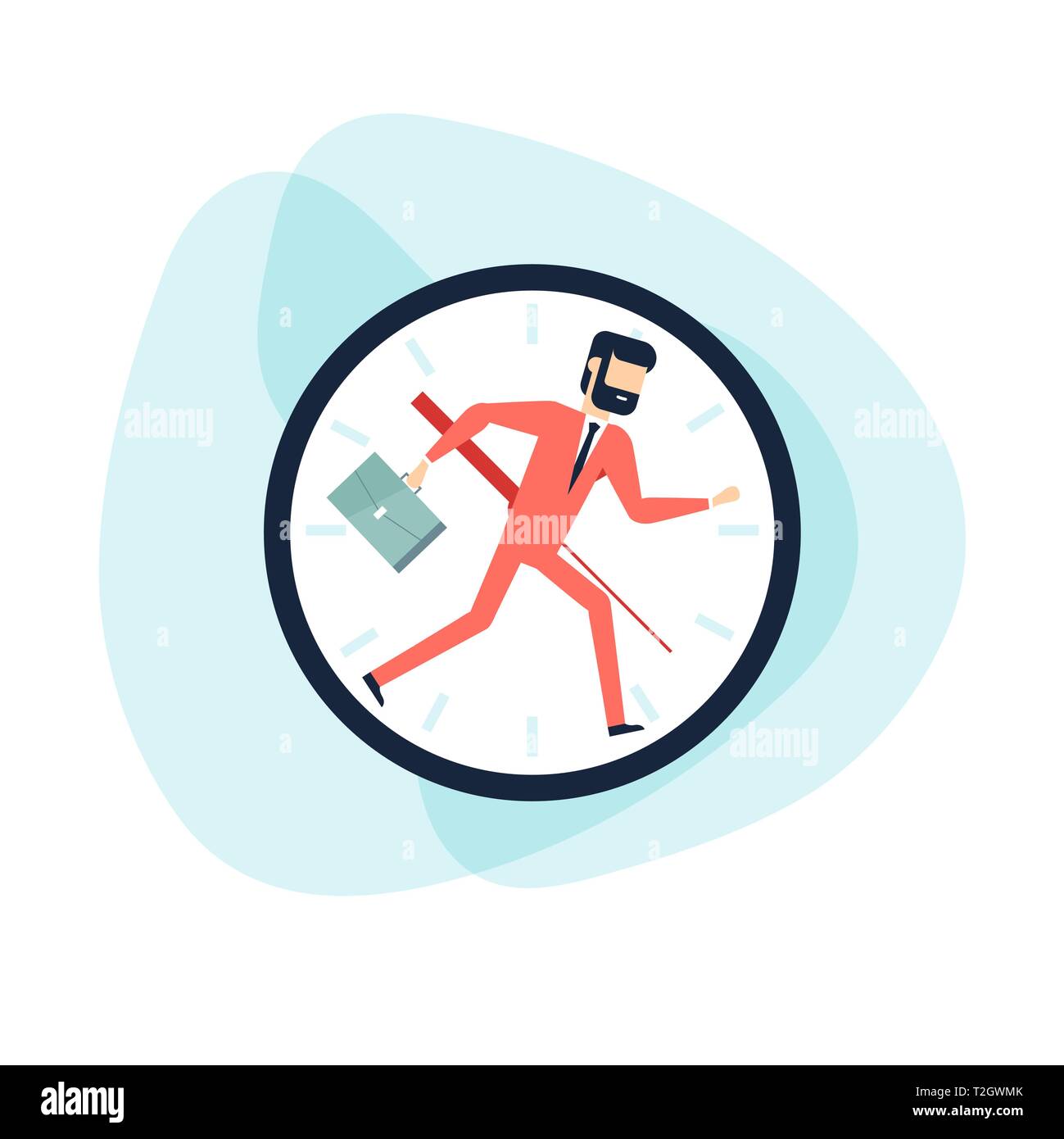 Cartoon illustration running alarm clock Cut Out Stock Images ...