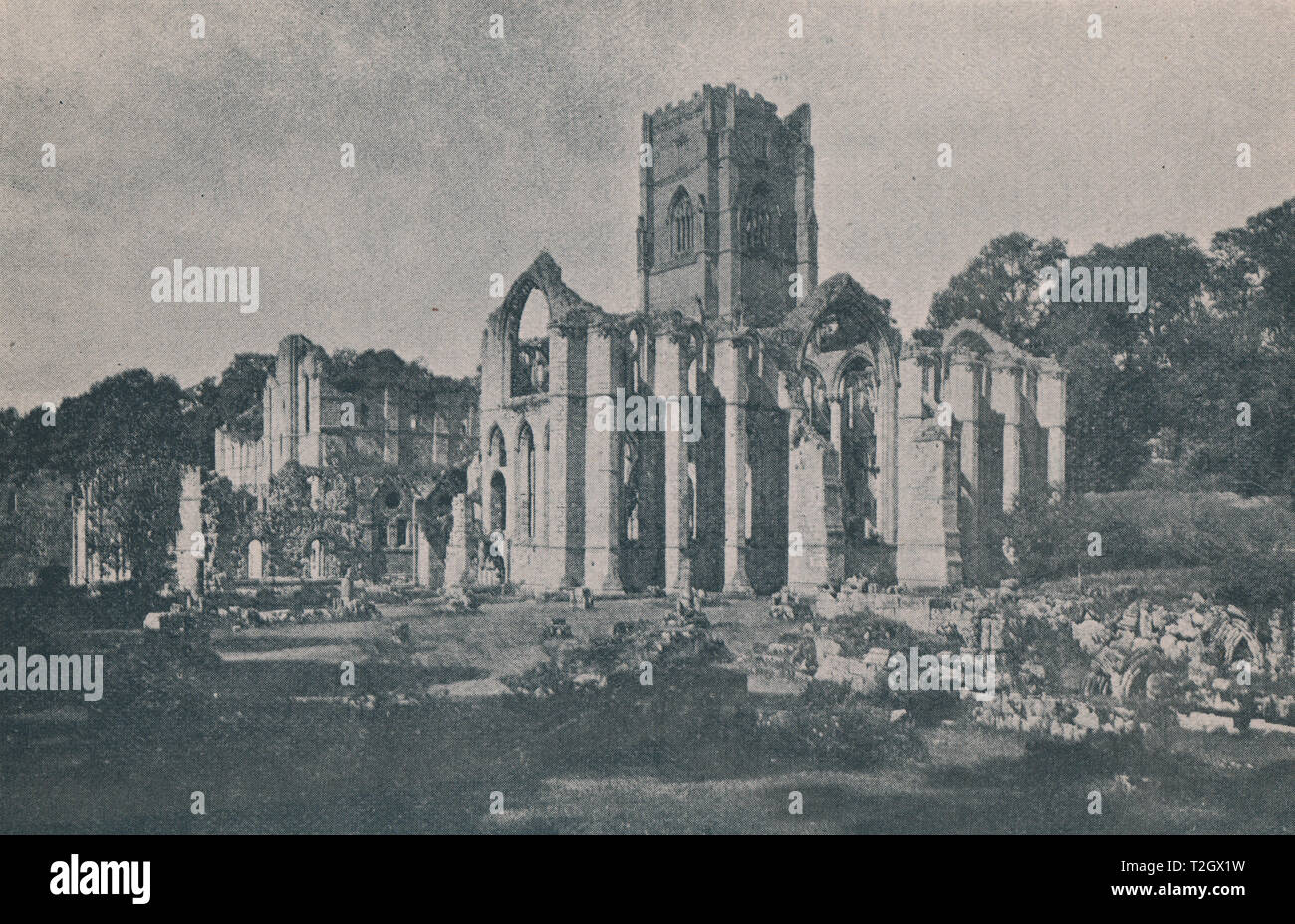 Fountains Abbey, From Abbots House Stock Photo - Alamy