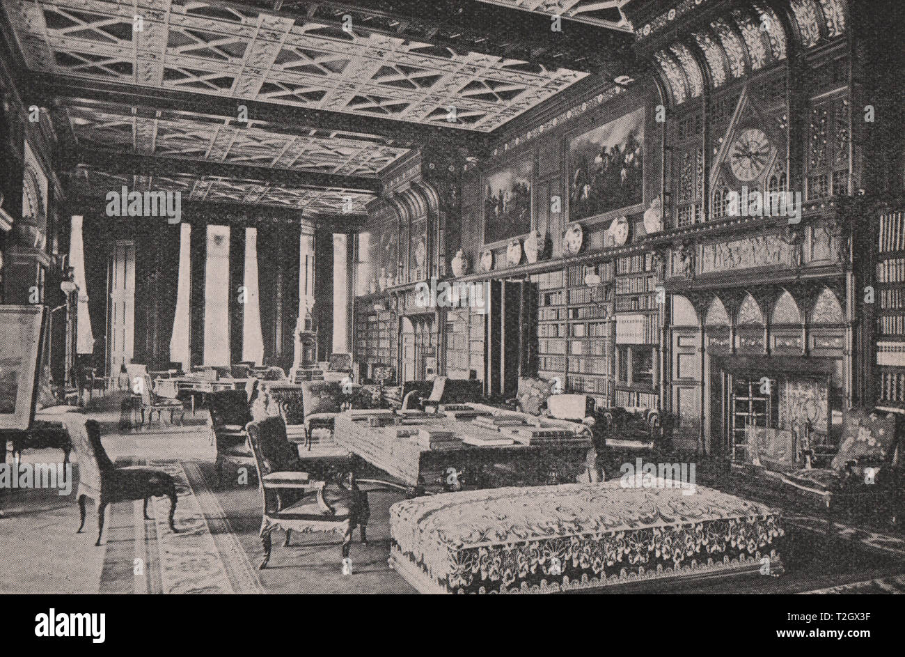 The Library - Eaton Hall Stock Photo - Alamy