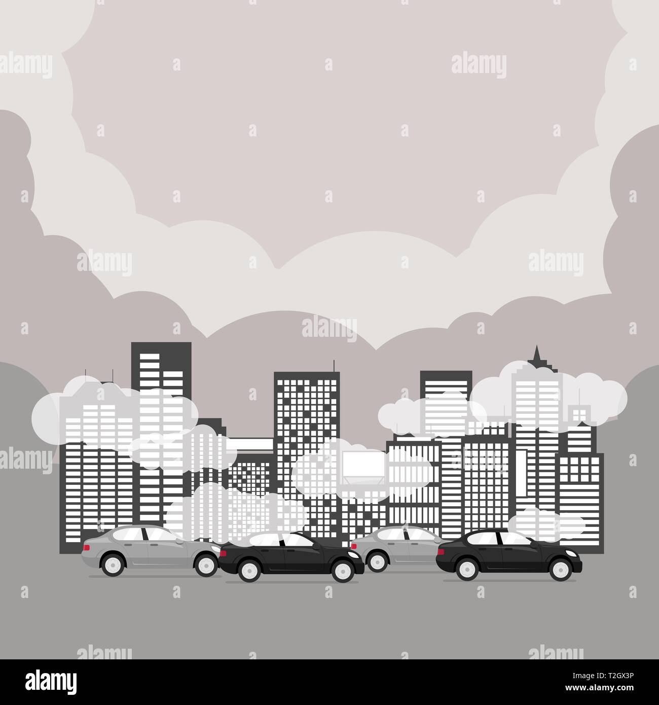 Air pollution cars road Stock Vector Images - Alamy