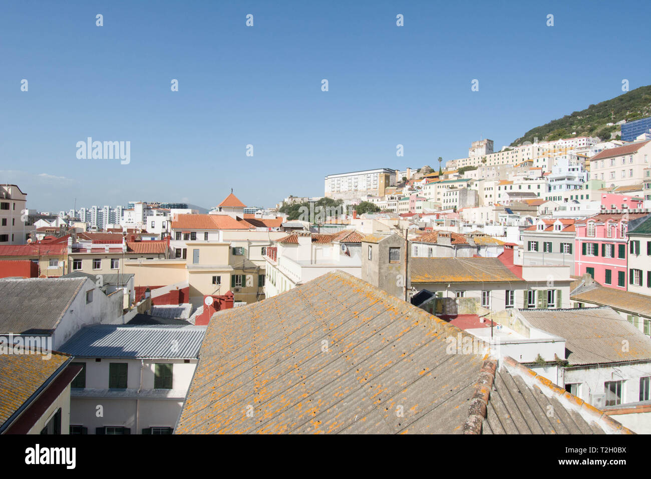 view of houses on the rock of Gibraltar church white houses buildings ...