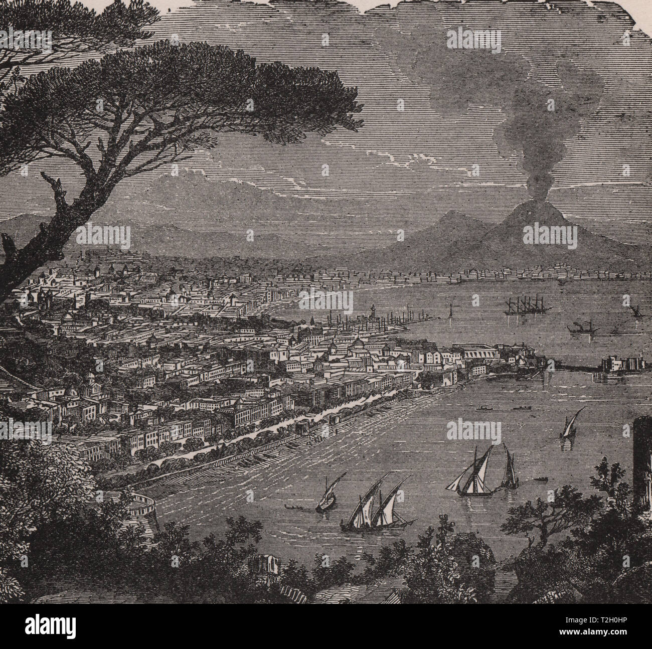 Naples, Showing Mount Vesuvius in the Distance Stock Photo - Alamy