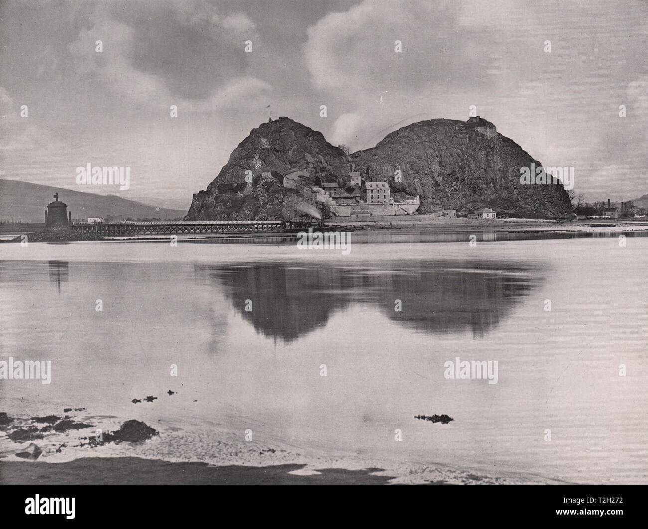 Dumbarton Castle and Pier, from the River Stock Photo - Alamy
