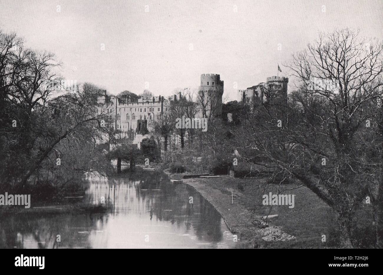 Warwick Castle, from The Bridge Stock Photo - Alamy
