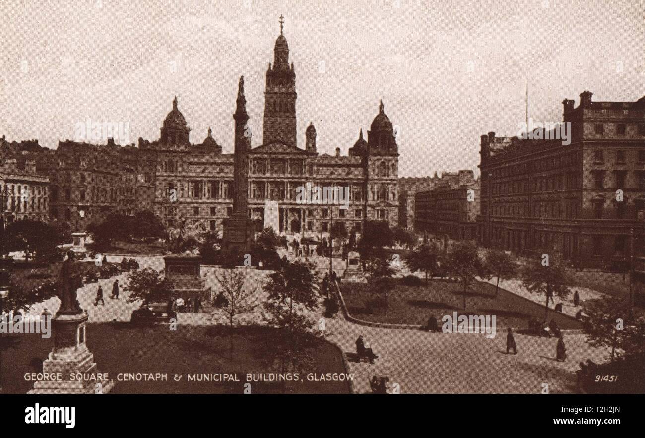 George Square, Cenotaph & Municipal Buildings, Glasgow Stock Photo - Alamy