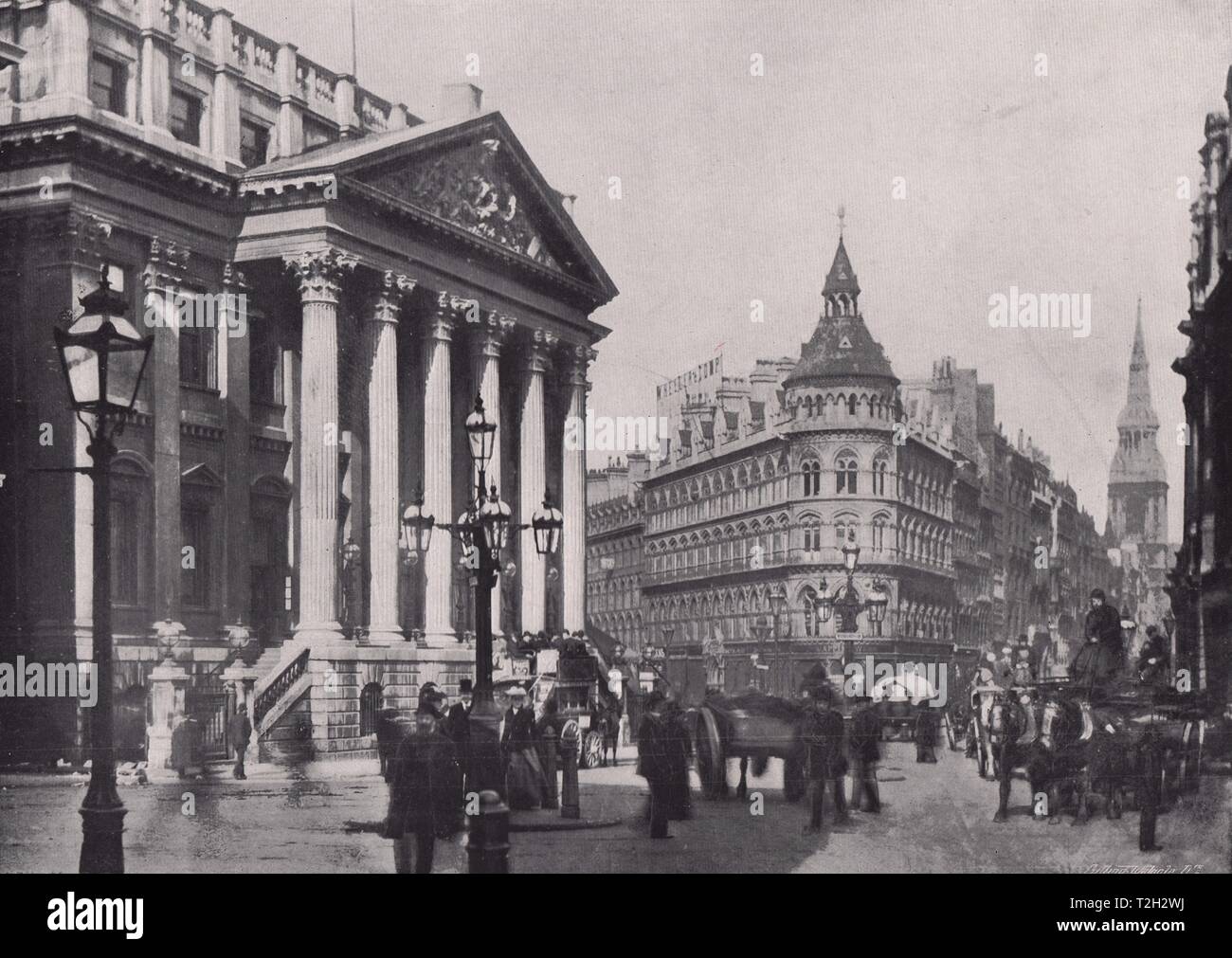 The Mansion house - Showing Queen Victoria Street and Cheapside Stock ...
