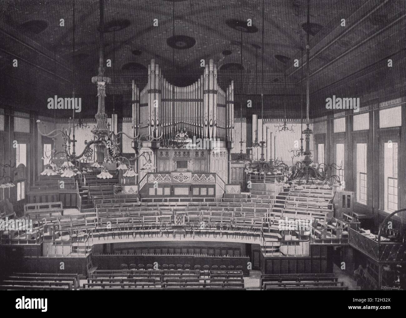 Exeter hall - Interior of the great hall Stock Photo - Alamy