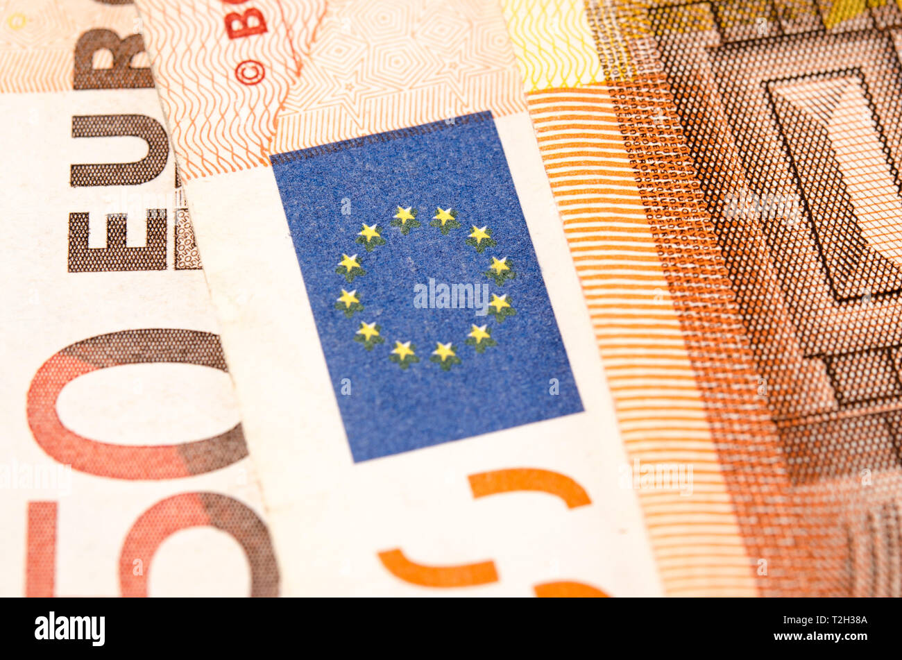 The banknote denomination 50 euro close-up. The image of banknote of ...