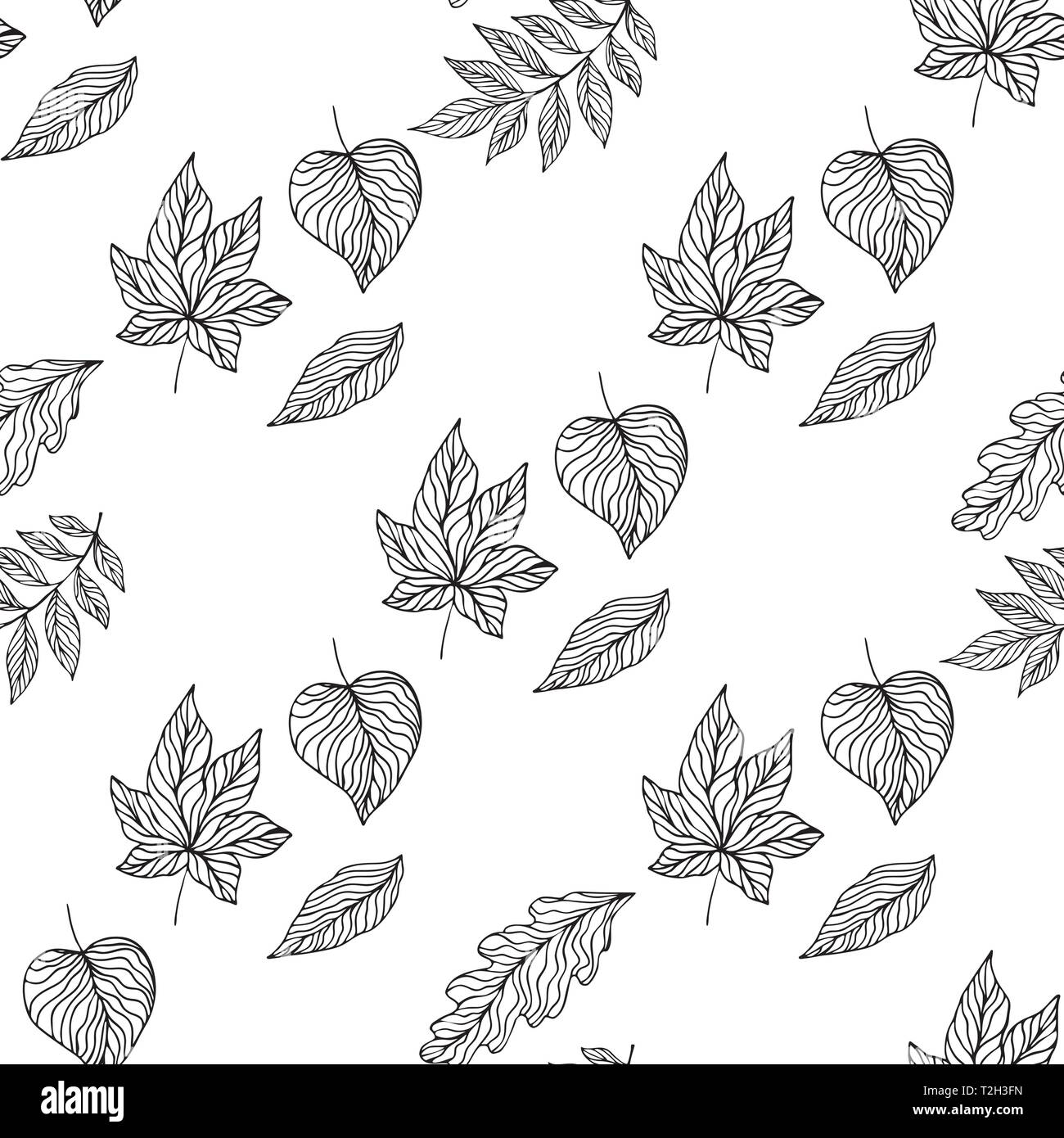 Seamless leaves pattern. Design for banner, poster, card, cover ...