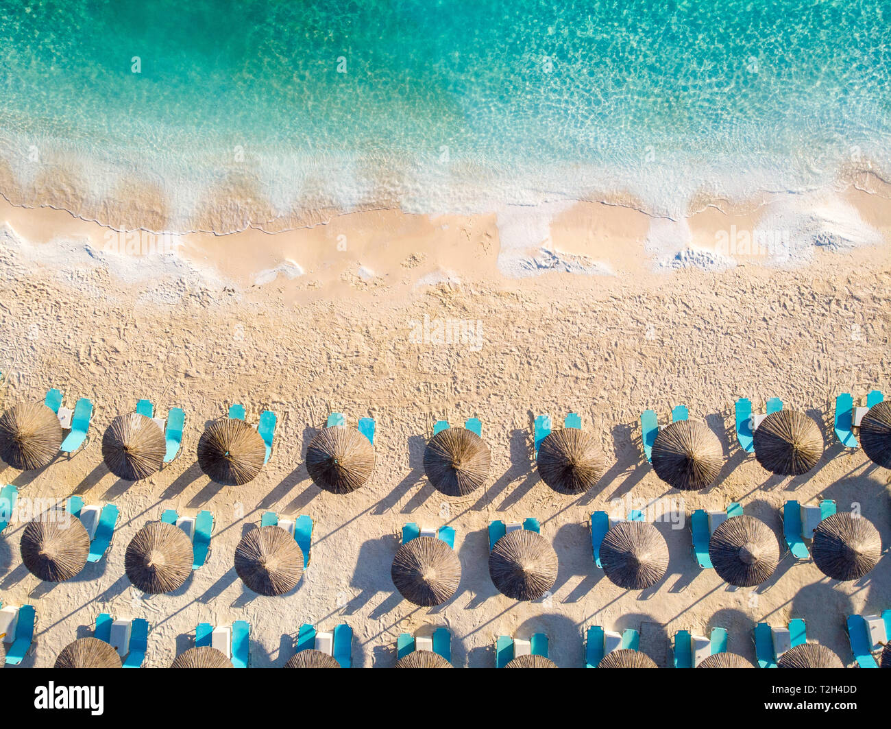 Seaside landscape sand beach sunbeds hi-res stock photography and ...