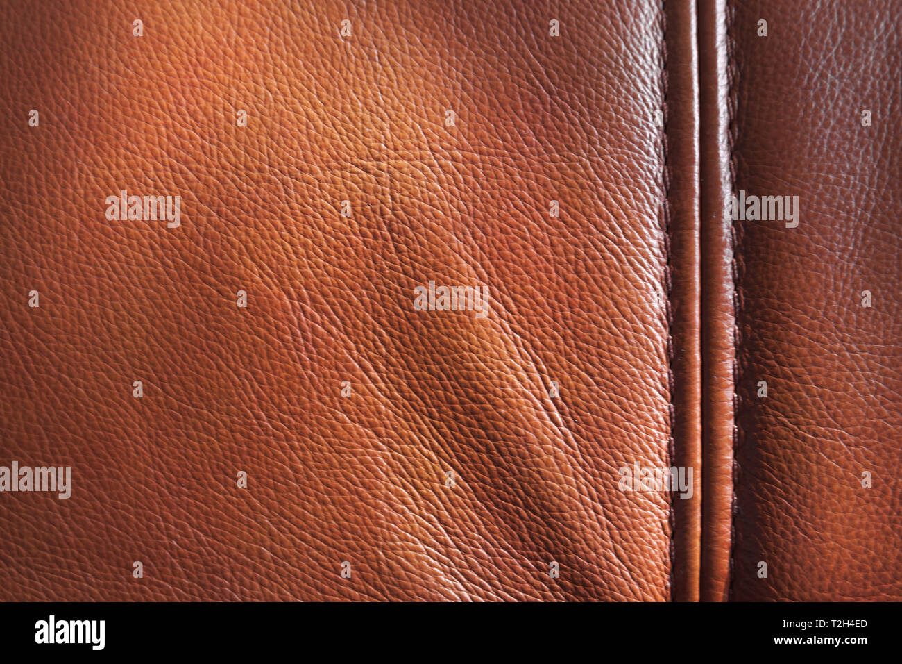 Genuine leather with seam, brown background texture, close up Stock ...