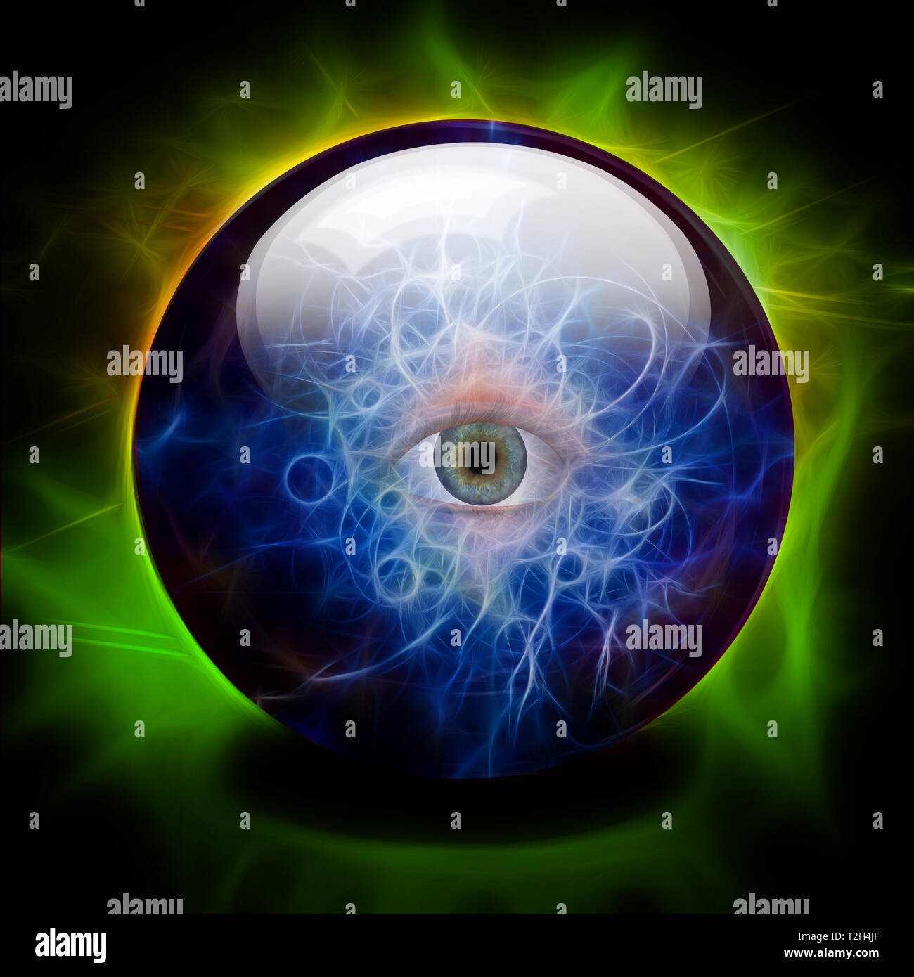 Crystal ball with all seeing eye Stock Photo - Alamy