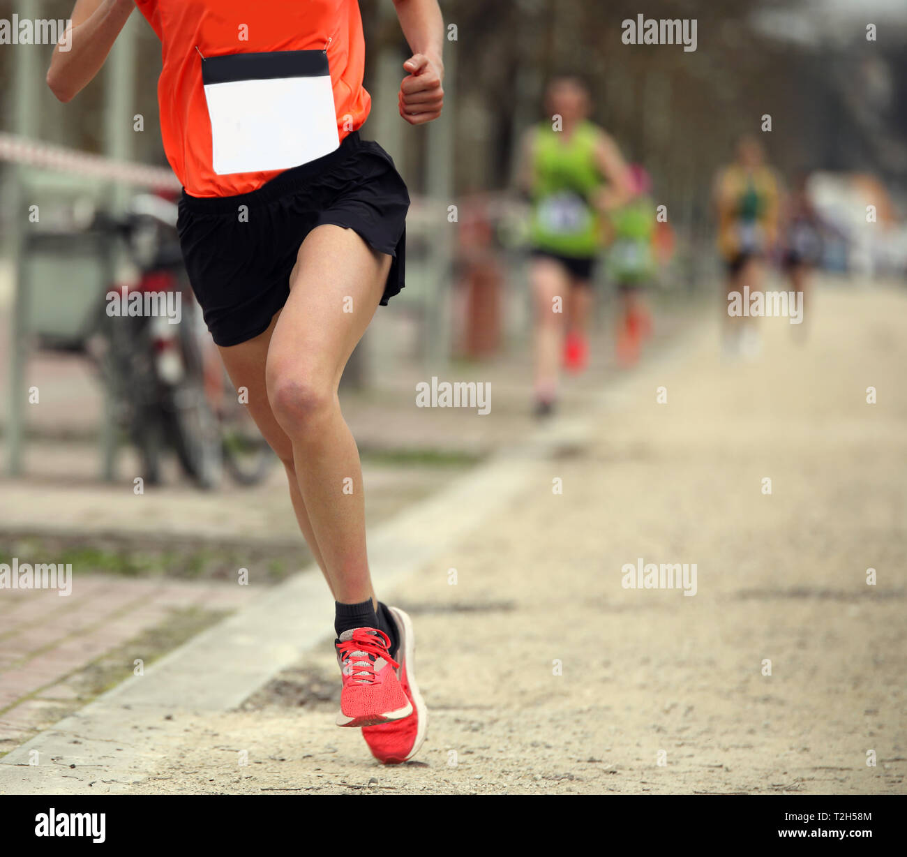 one single runner during a crosscountry footrace Stock Photo - Alamy