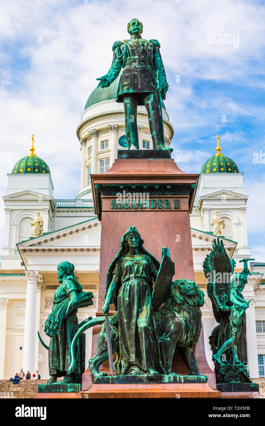 Statue of Emperor Alexander II in Senate Square, Helsinki, Finland ...