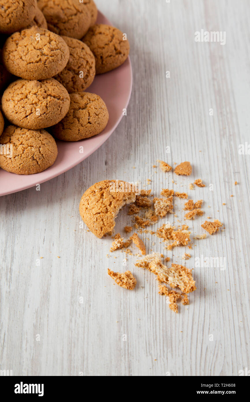 Homemade almond cookies, side view. Close-up Stock Photo - Alamy