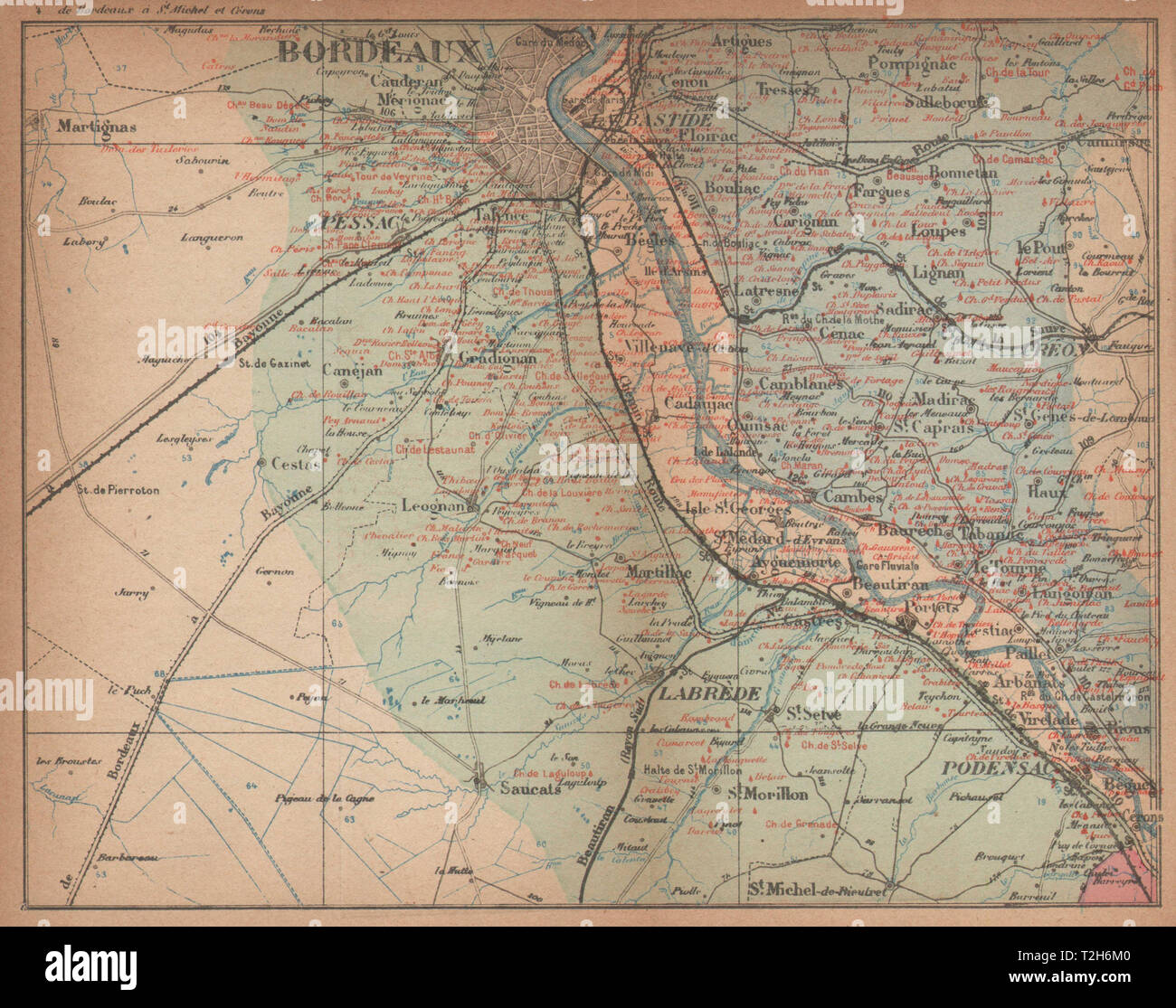 BORDEAUX WINE MAP. Graves Pessac Entre-deux-Mers. chateaux. COCKS ...