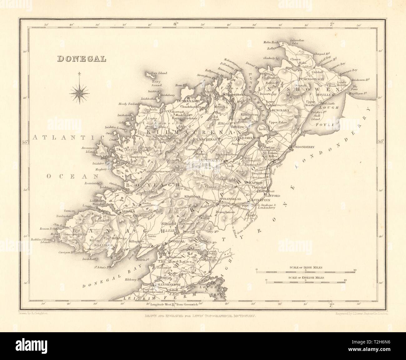 County donegal map hi-res stock photography and images - Alamy
