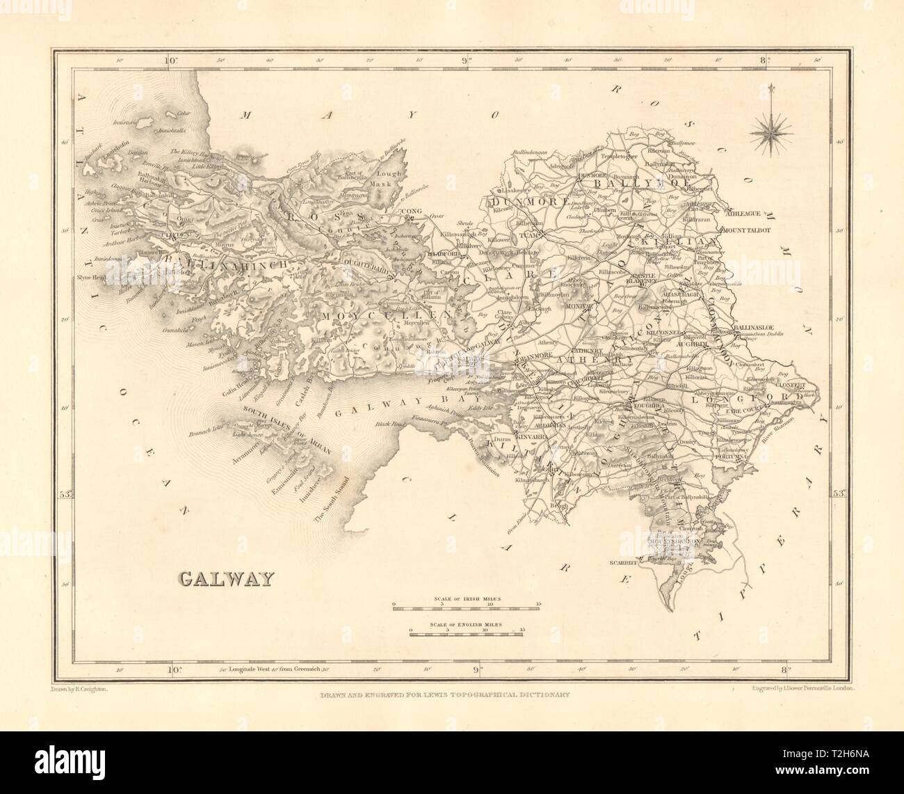 County galway antique county map hi-res stock photography and images ...