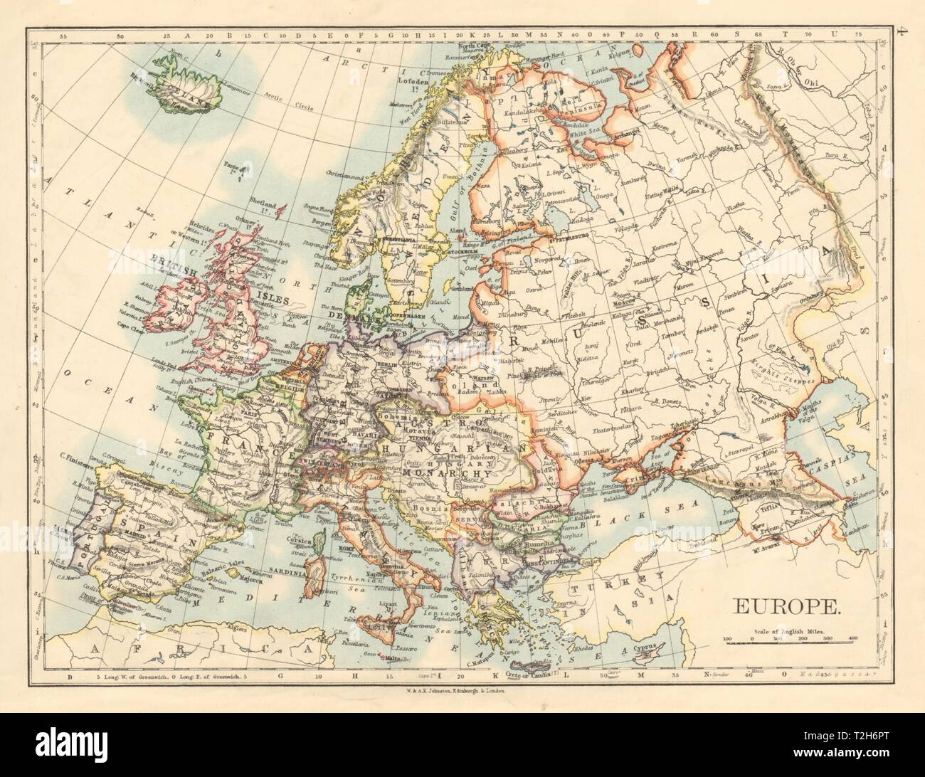 Political map europe 19th century hi-res stock photography and images ...