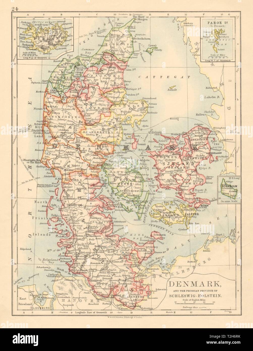 DENMARK SLESVIG-HOLSTEN Prussian Schleswig-Holstein JOHNSTON 1892 old ...
