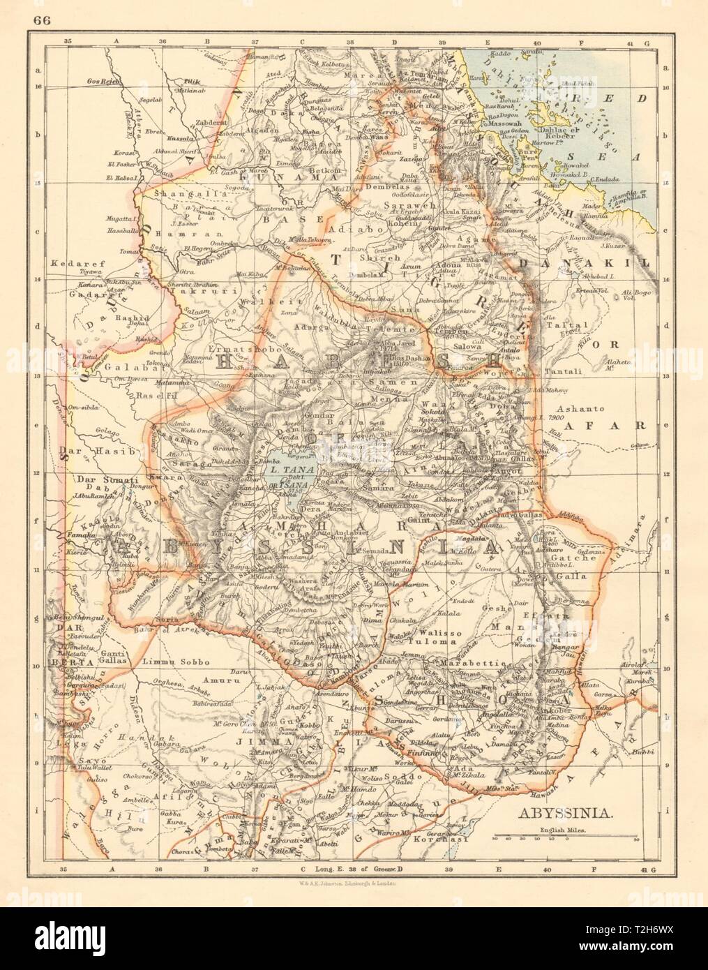 HABESH or ABYSSINIA Tigre Amhara Shoa Godjam Ethiopia JOHNSTON 1892 old ...