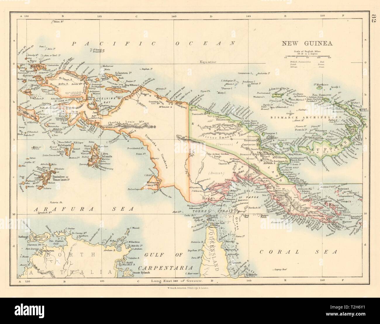 COLONIAL NEW GUINEA Kaiser Wilhelm Land British & Dutch New Guinea 1892 ...