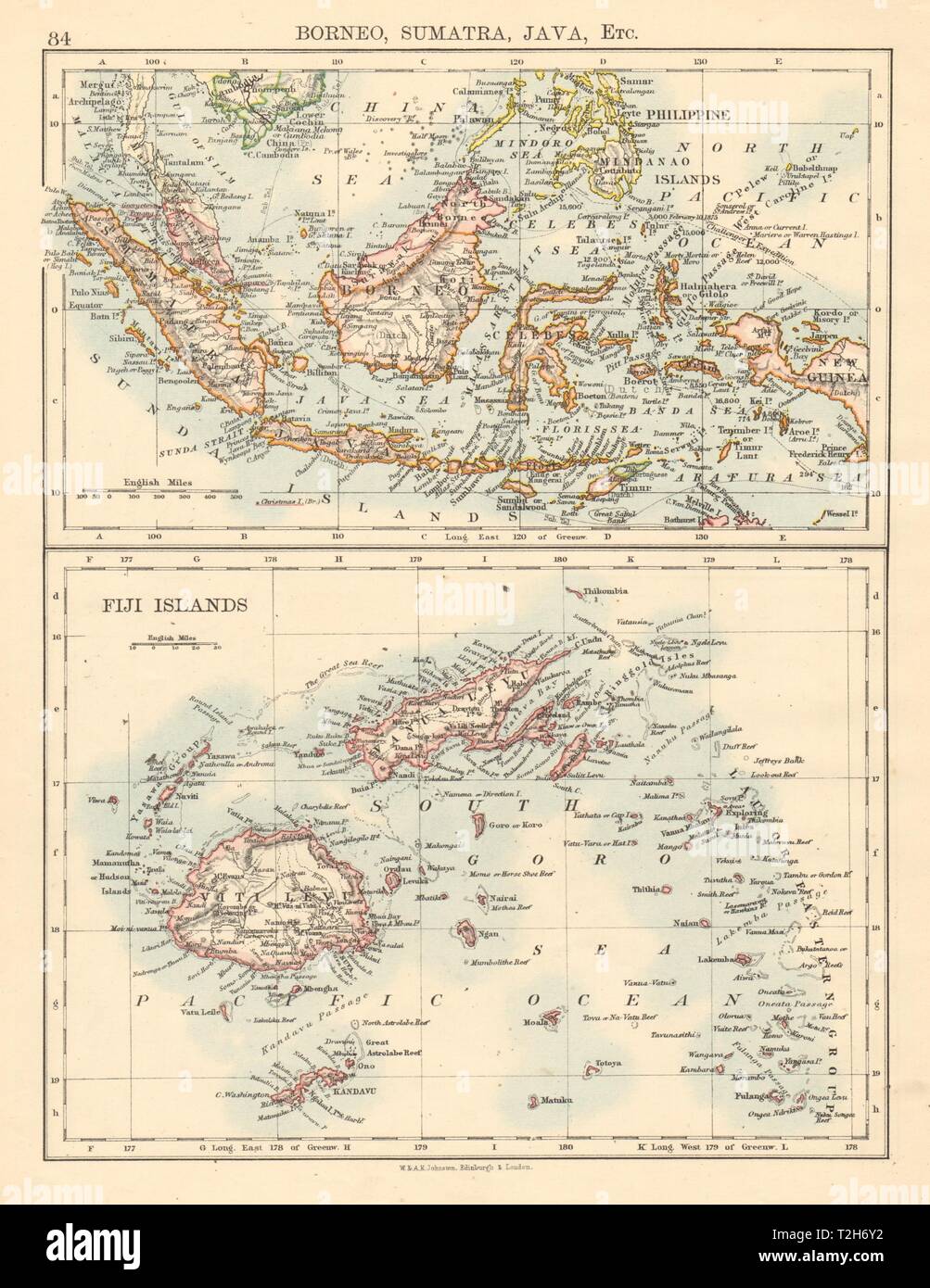 INDONESIA & FIJI Sunda Islands Borneo Java Sumatra Viti/Vanua Levu 1892 ...