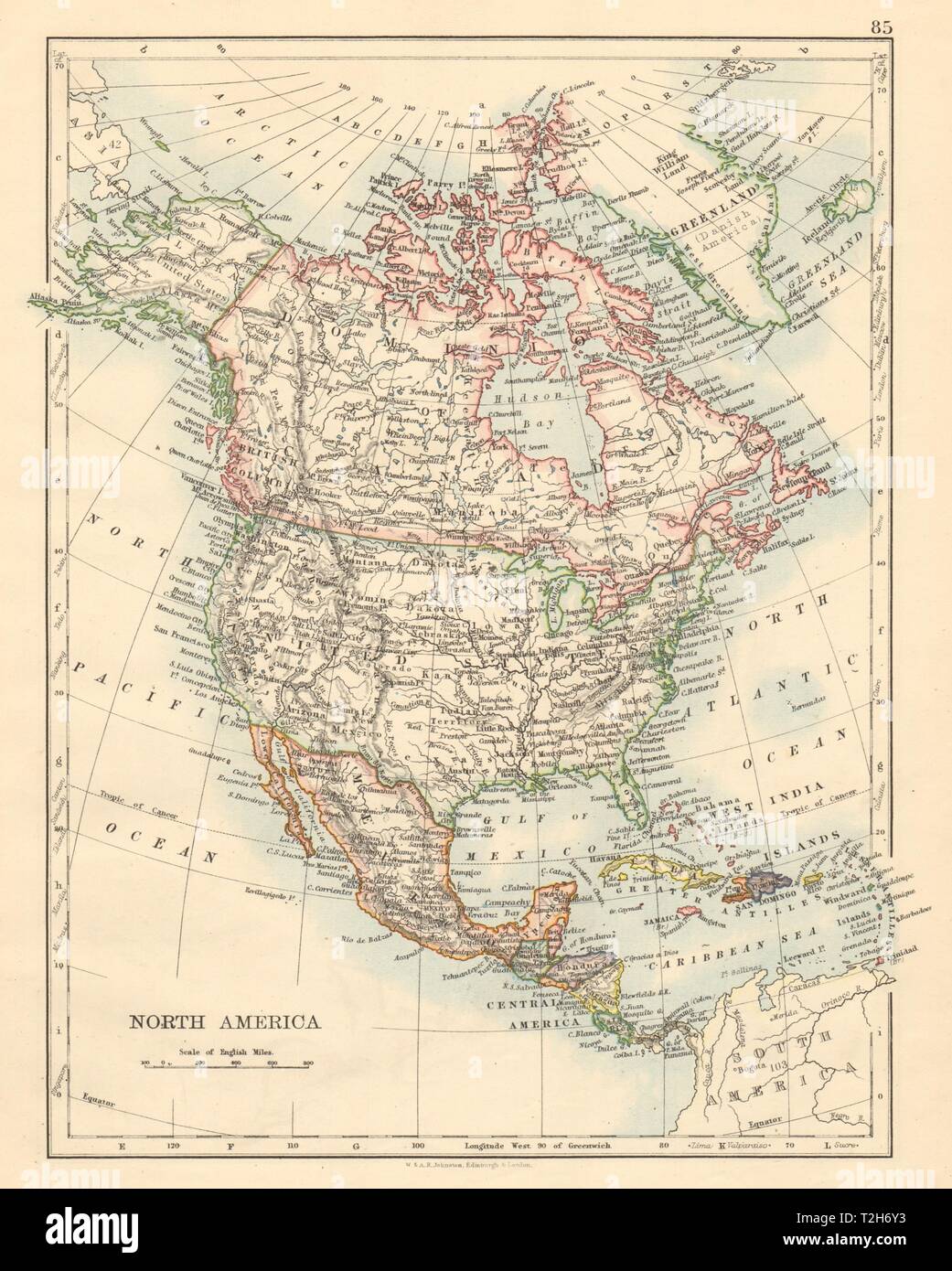 NORTH AMERICA POLITICAL Greenland "Danish America" USA Canada Mexico ...