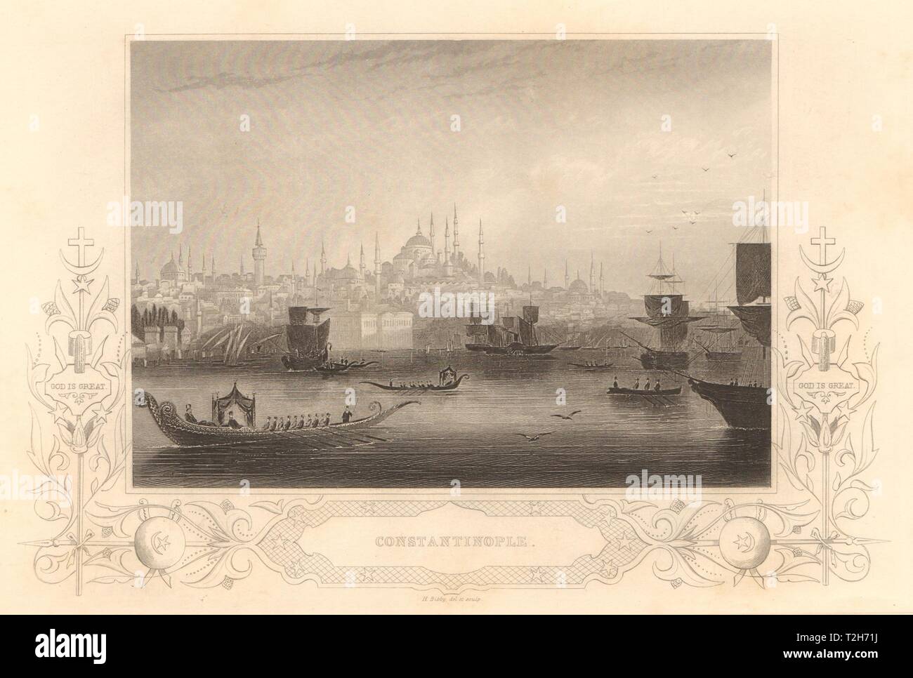 CRIMEAN WAR. View of Constantinople. Istanbul 1860 old antique print ...