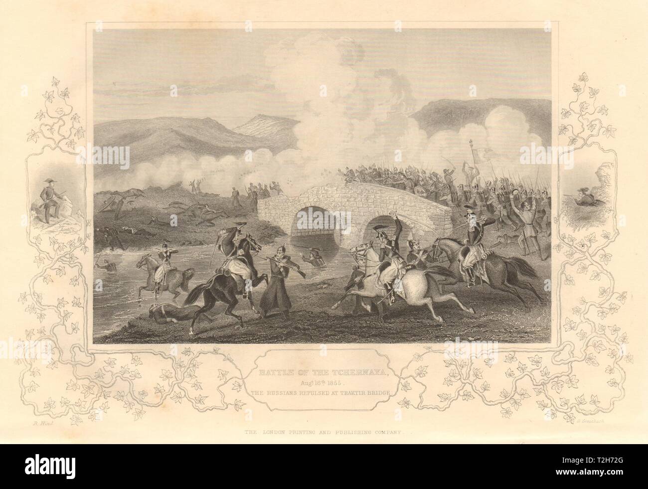 CRIMEAN WAR. Battle of Chernaya August 16 1855. Traktir Bridge 1860 old ...