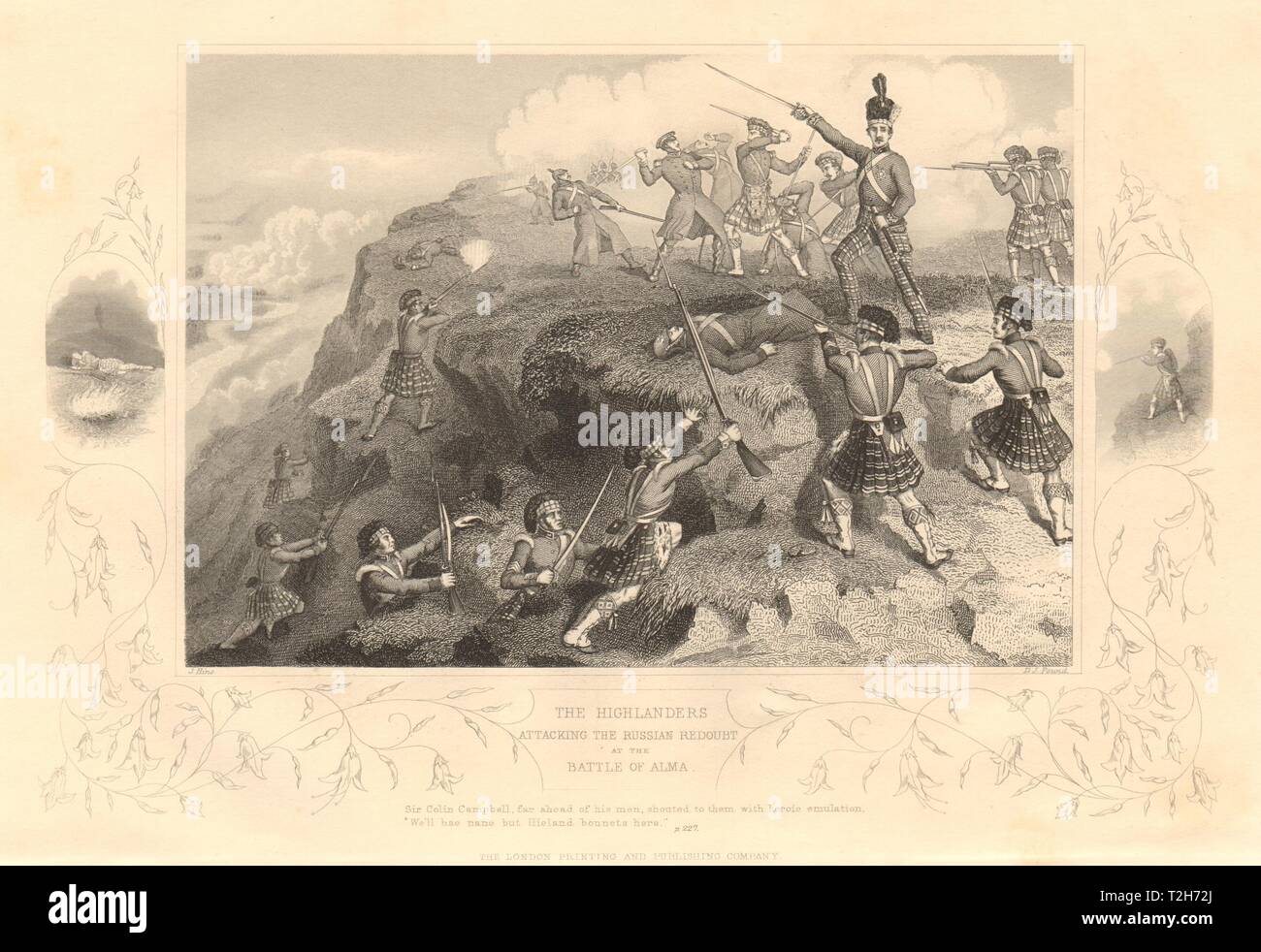 CRIMEAN WAR. The Highlanders attacking the Russian Redoubt. Battle of ...