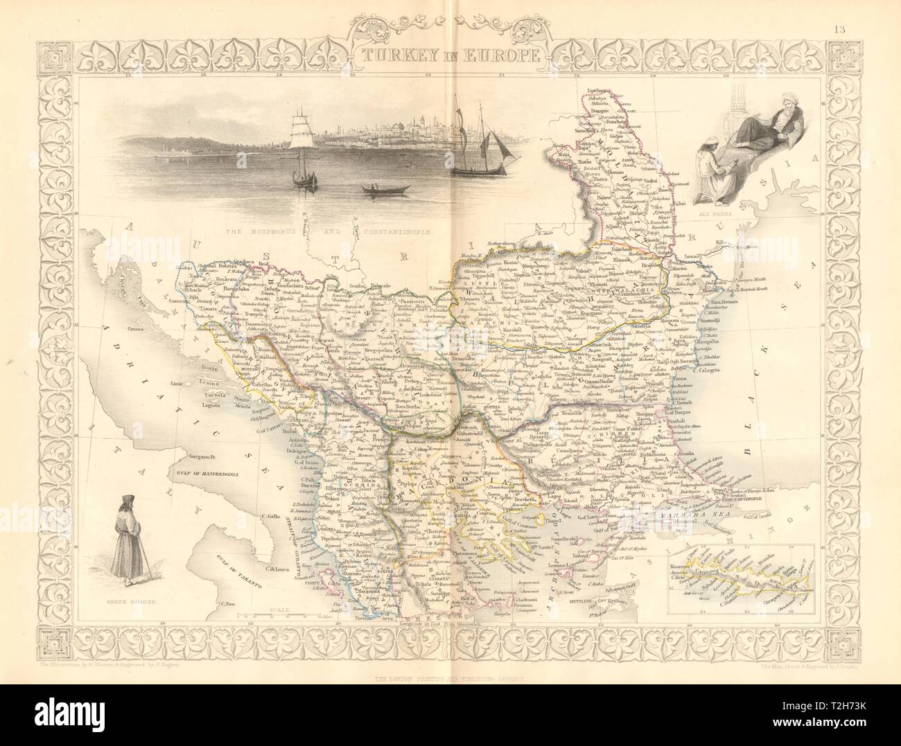 TURKEY IN EUROPE. Constantinople/Istanbul view. Balkans. TALLIS/RAPKIN ...