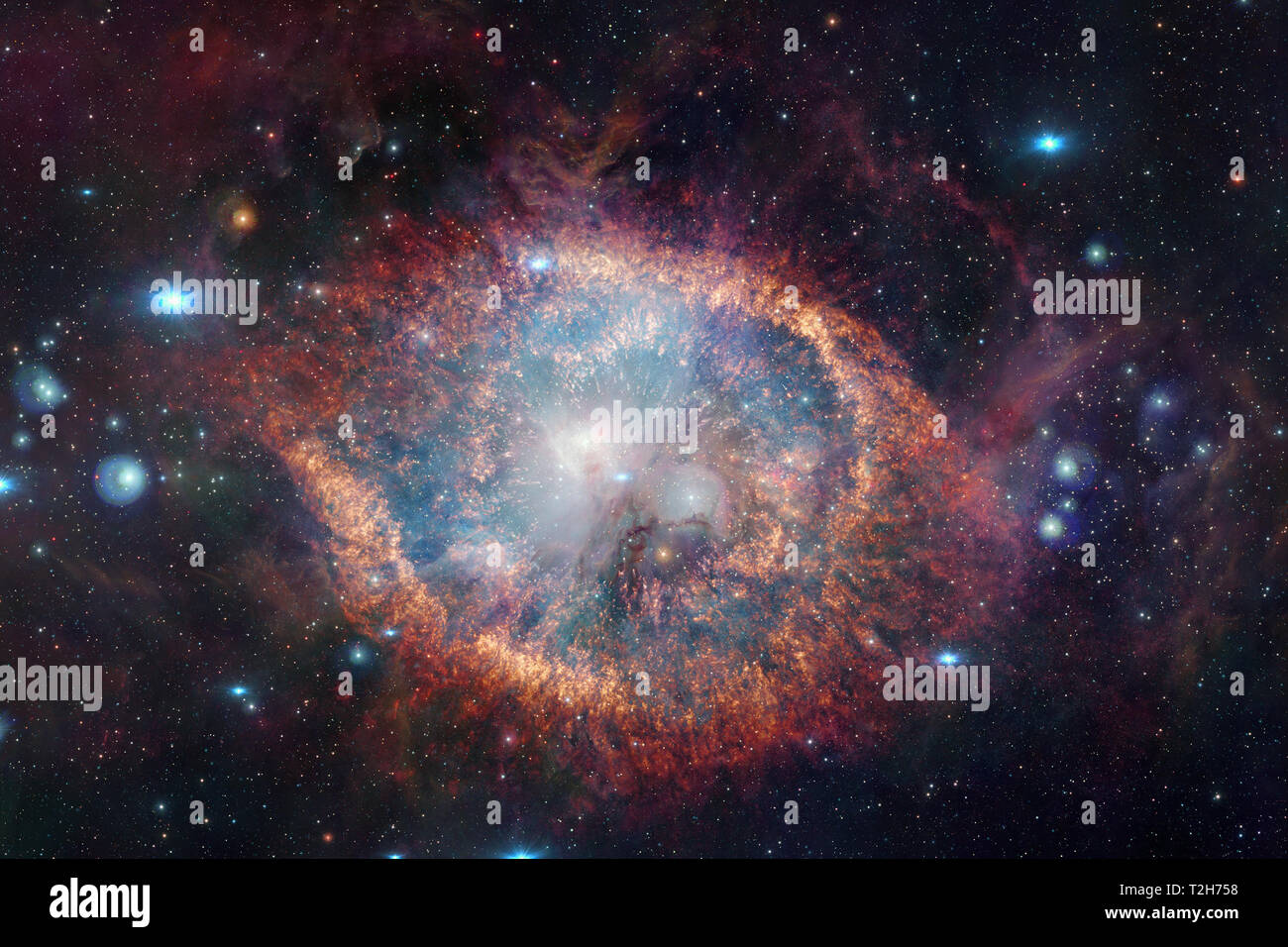 Cosmic landscape, colorful science fiction wallpaper with endless outer ...