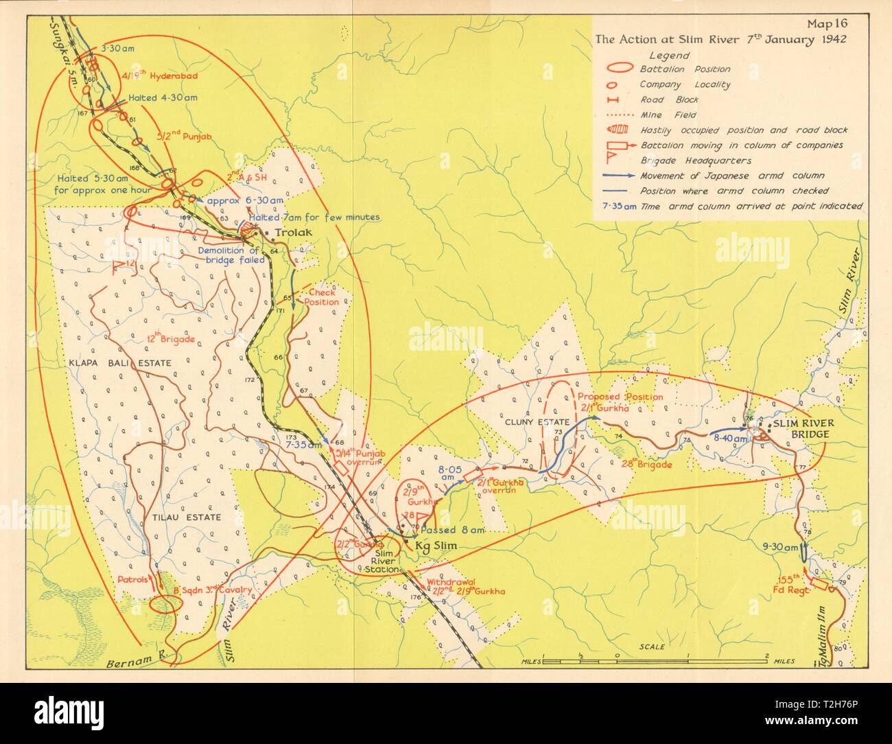 Battle of Slim River, 7th January 1942. Japanese invasion of Malaya ...
