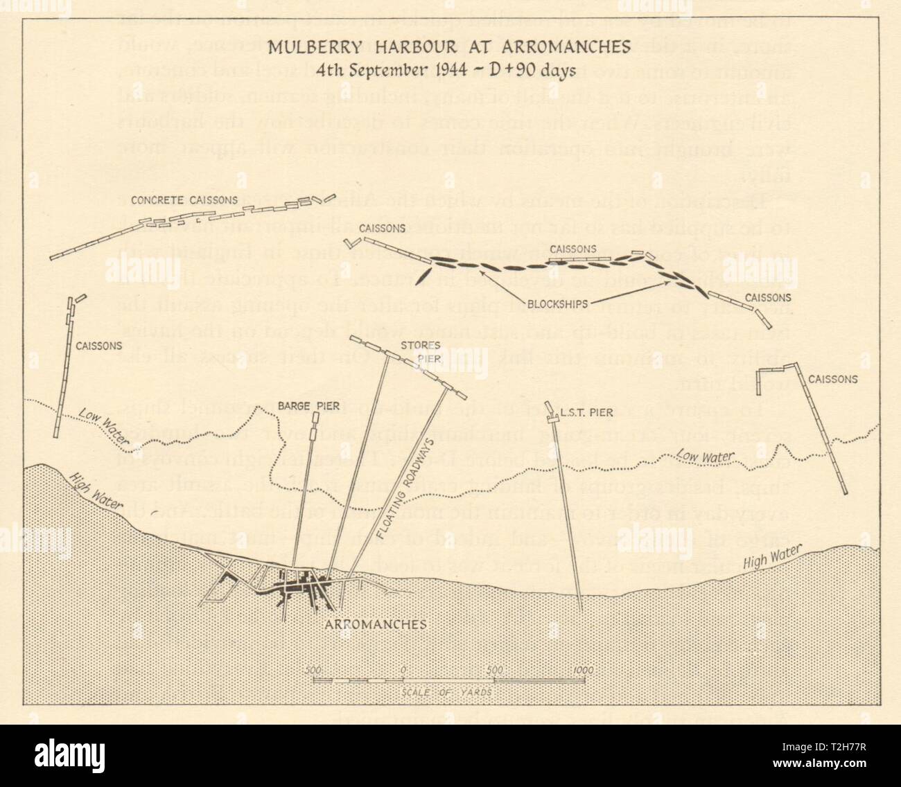 Mulberry Harbour at Arromanches, Normandy. 4th September 1944. D-Day ...