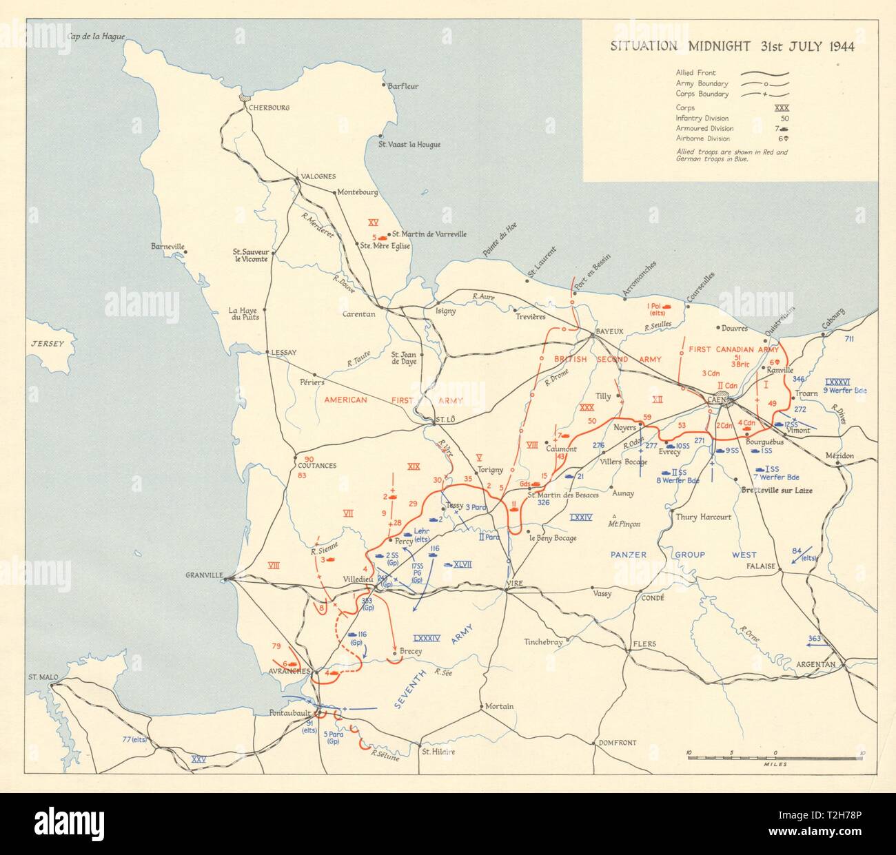 Battle normandy 1944 map hi-res stock photography and images - Alamy
