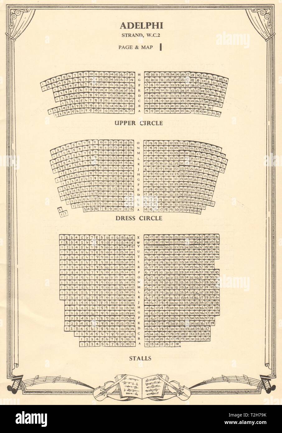 Adelphi Theatre, Strand, London. Vintage seating plan c1955 old vintage ...