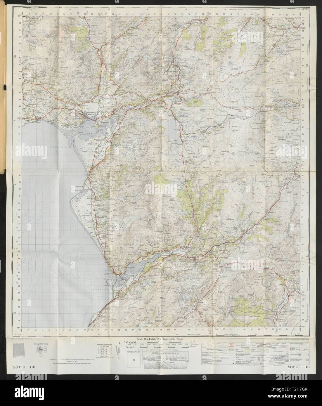 Dolgelly Sheet 116 Dollgellau Snowdonia Barmouth ORDNANCE SURVEY 1957 ...