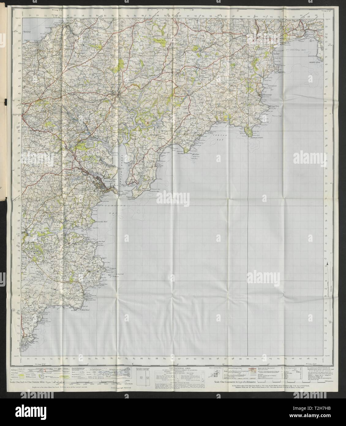 Truro & Falmouth Sheet 190 St Austell Roseland coast ORDNANCE SURVEY ...