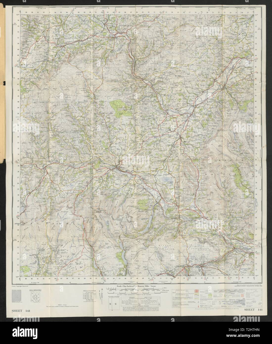 Brecon Sheet 141 Brecon Beacons Hay-on-Wye Valley ORDNANCE SURVEY 1952 ...