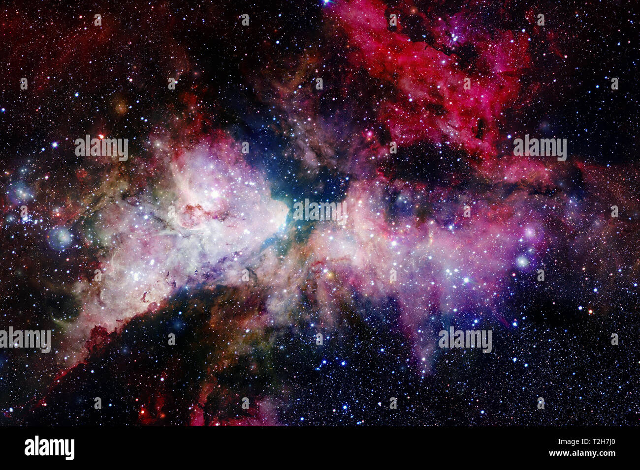 Cosmic landscape, colorful science fiction wallpaper with endless outer ...