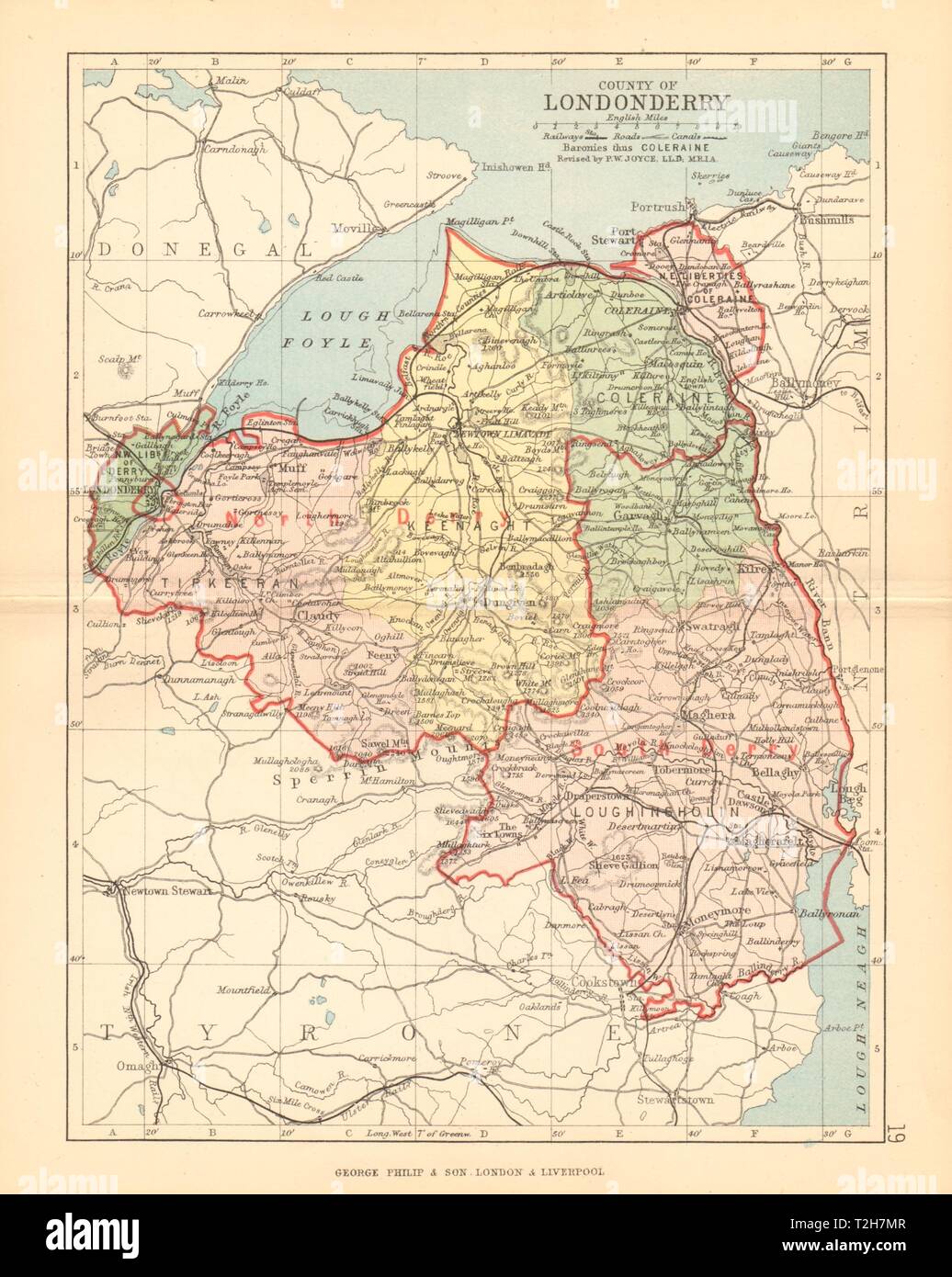 CO. LONDONDERRY. Antique county map. Ulster. Northern Ireland ...