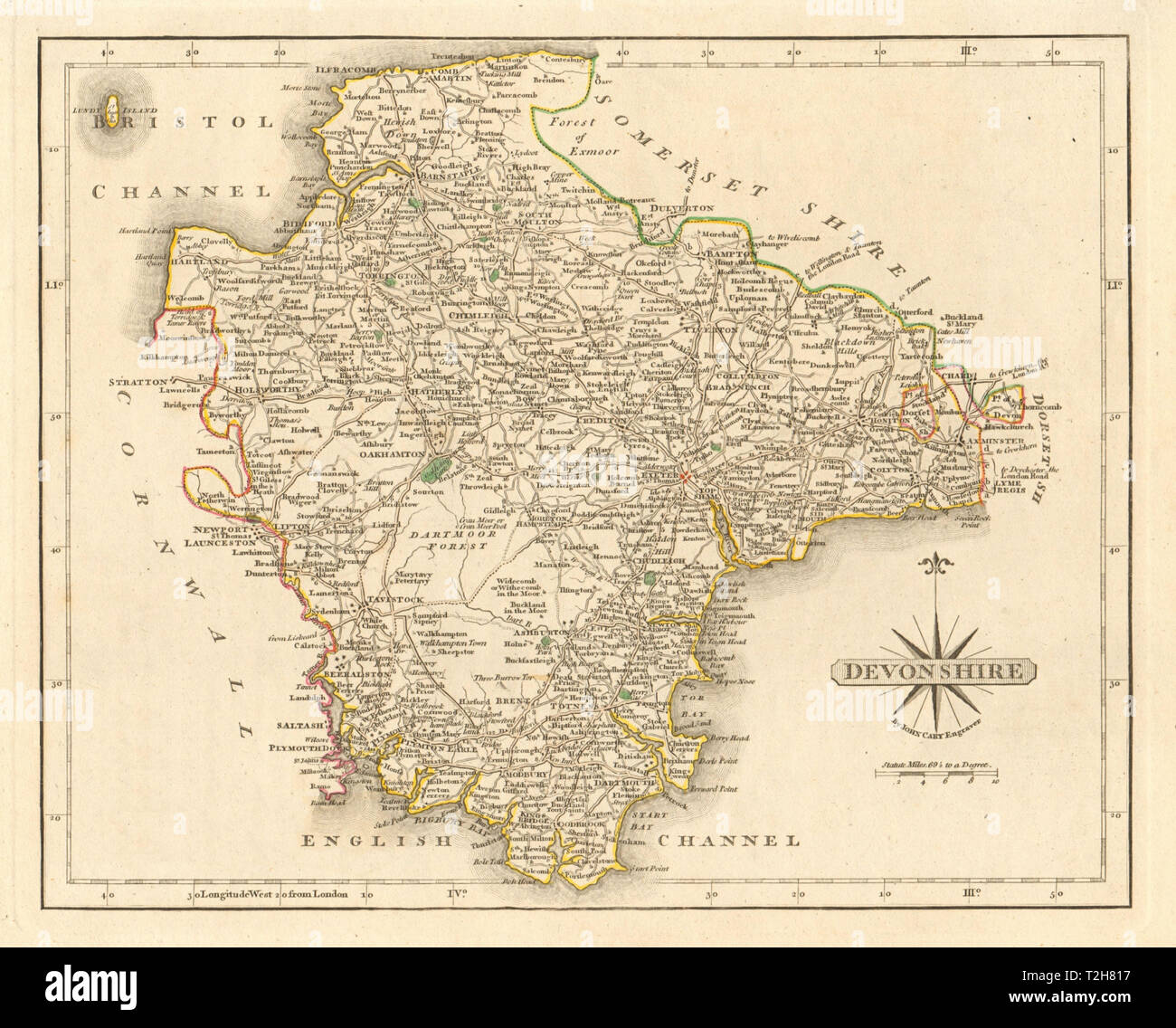 Devon outline map hi-res stock photography and images - Alamy